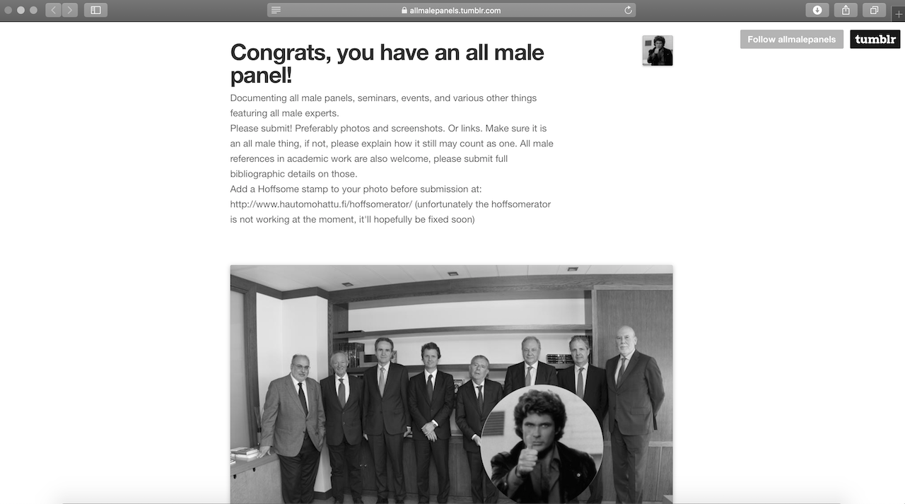 Congratulations on an all-male panel! – Media guide